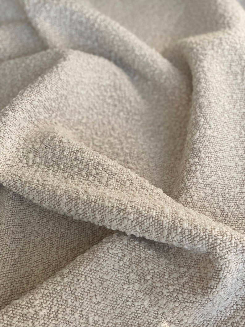 Boucle Upholstery Fabric by Metre | BEIGE (2A) - Etsy
