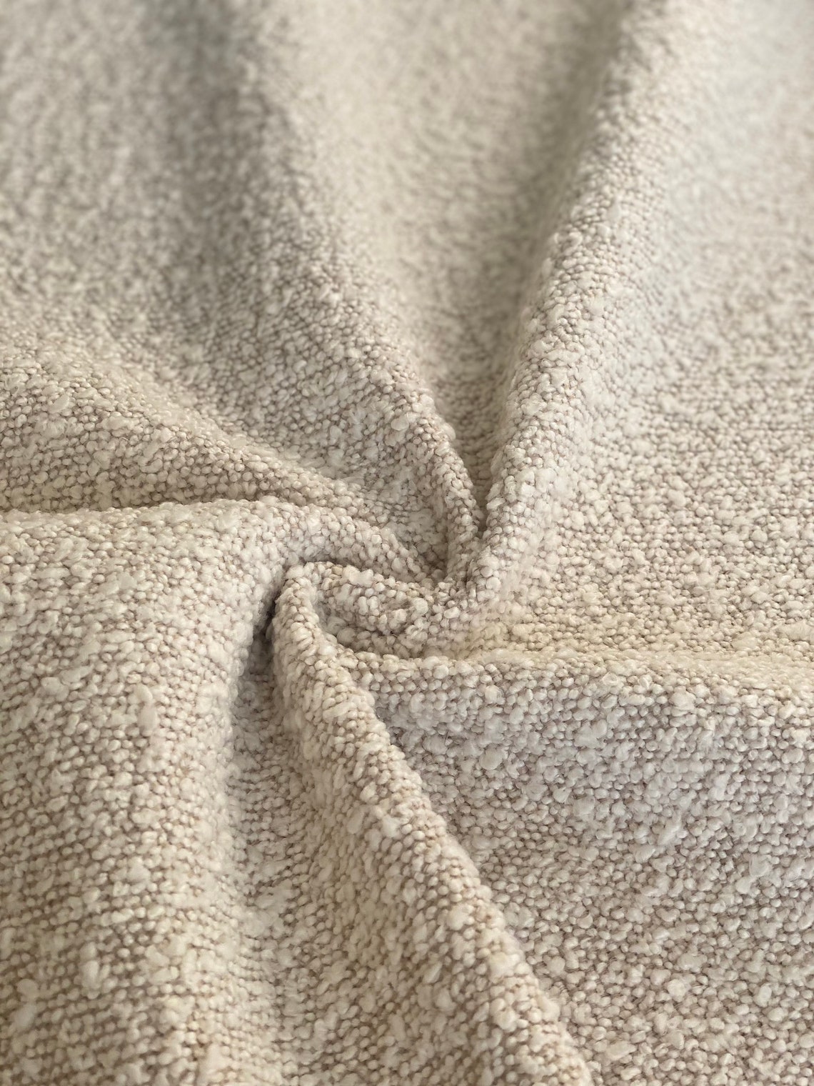 Boucle Upholstery Fabric by Metre | BEIGE (2A) - Etsy