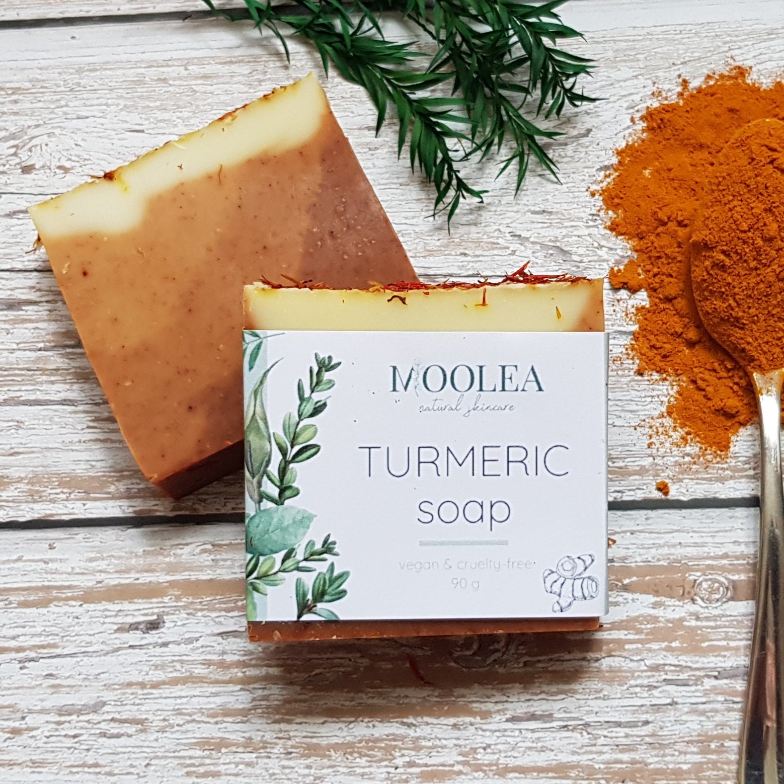 Turmeric Facial Soap, Antibacterial Curcuma Soap, Acne Soap Bar, Vegan ...