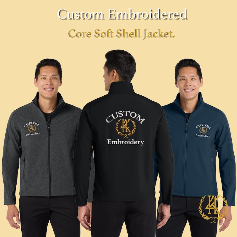 Embroidered soft shell jacket - Etsy.de