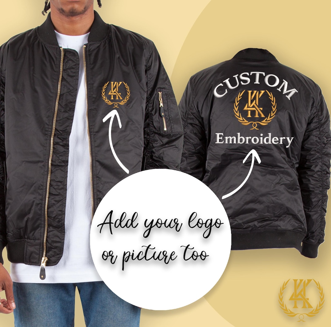 Embroidered Bomber Jacket: Custom Logo Work Jacket, Water Resistant ...