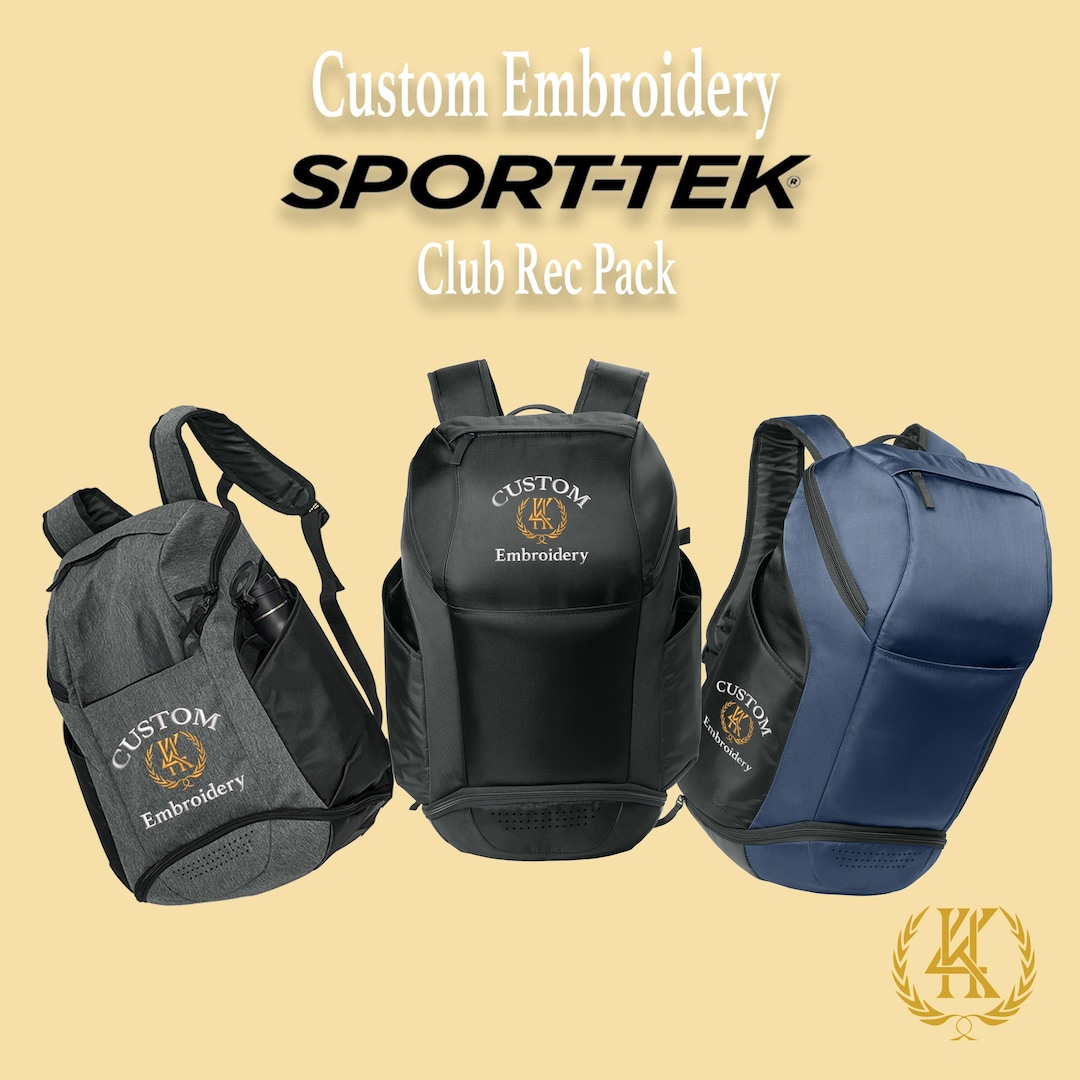 Custom Embroidered Sport-tek Backpack: Personalized Team Logo, Laptop ...