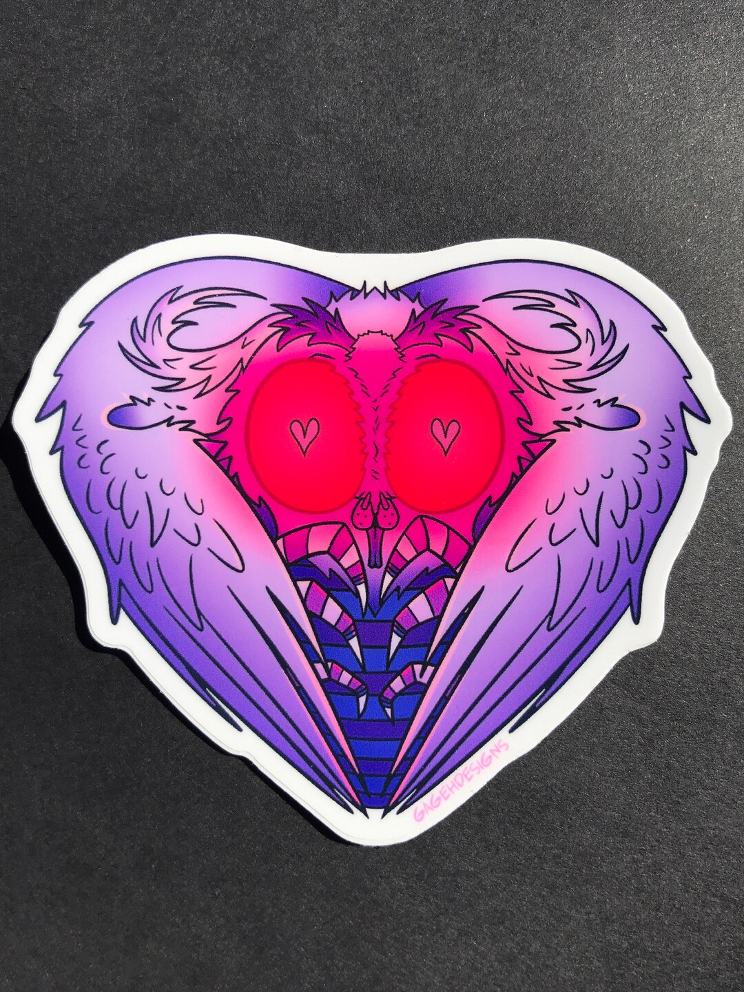 Mothman Moth Heart Cute Cryptid 2.6 Inch Tall Vinyl Sticker - Etsy