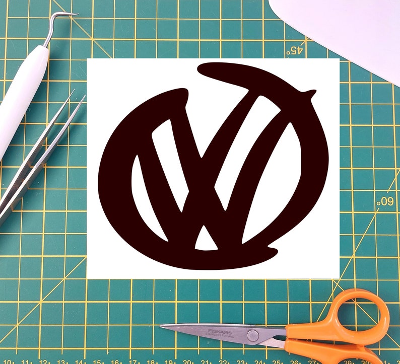 VW Hand Drawn Logo Transporter Caddy Crafter Campervan Vinyl Decal ...