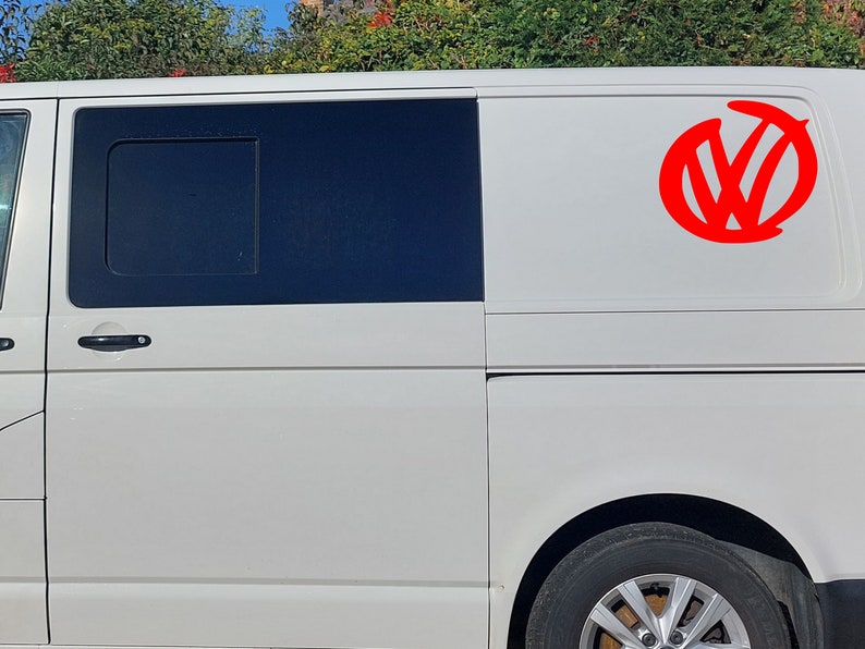 VW Hand Drawn Logo Transporter Caddy Crafter Campervan Vinyl Decal ...