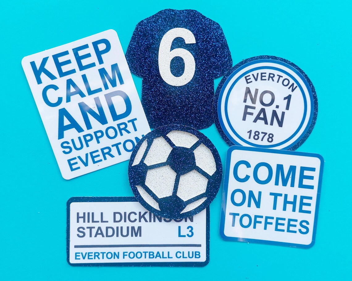 Luxury Everton Inspired Cupcake Toppers With Personalised With Age ...