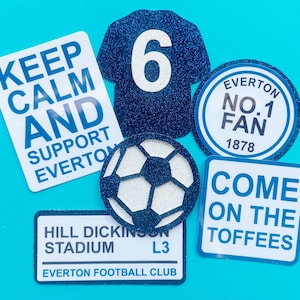 Luxury Everton Inspired Cupcake Toppers With Personalised With Age ...