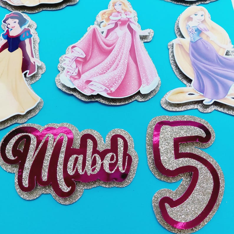 3D Princess and Castle Name Age Cake Toppers Decorations You Choose ...