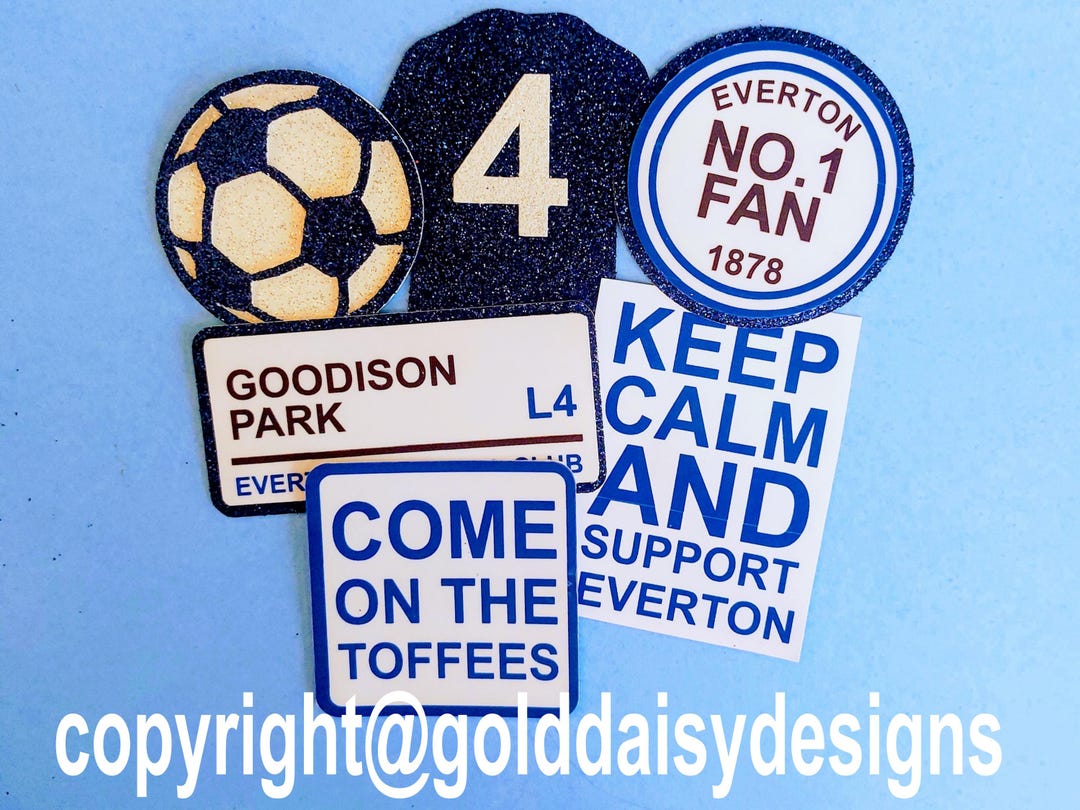 Luxury Everton Inspired Cupcake Toppers With Personalised With Age ...