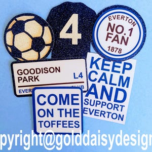 Luxury Everton Inspired Cupcake Toppers With Personalised With Age ...