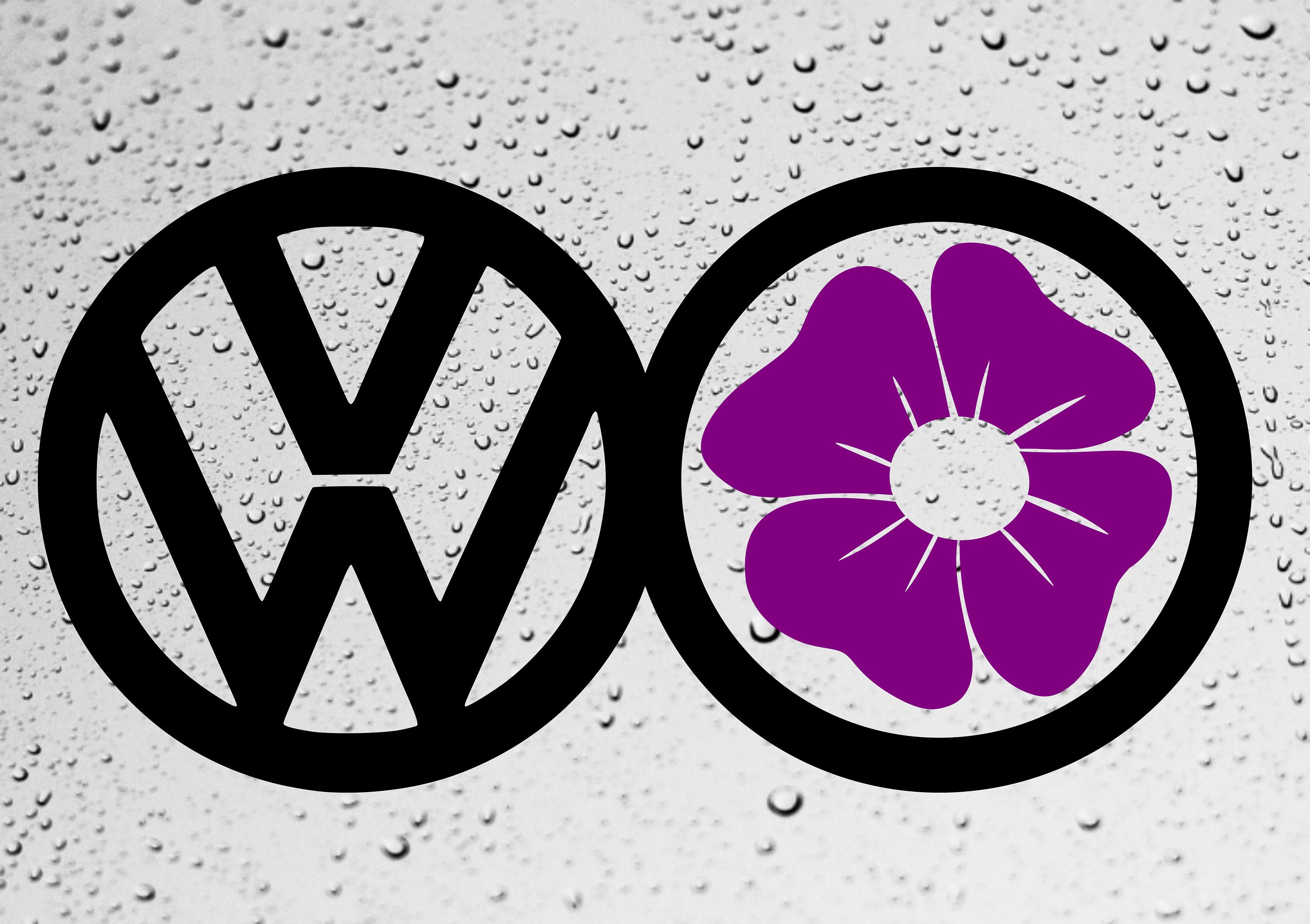 VW Purple Poppy Remembrance Day Vinyl Decal - Etsy UK