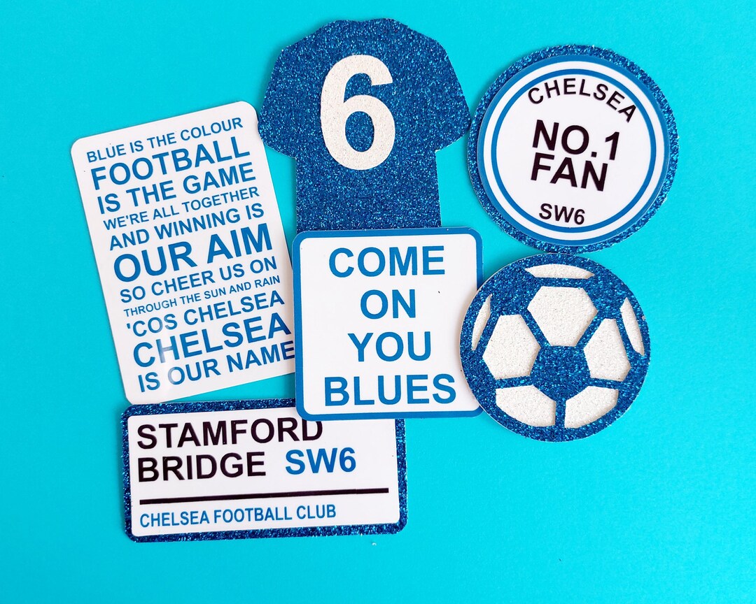 Luxury Chelsea Inspired Cupcake Toppers Personalised With Age Football ...