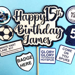 Tottenham 9 Piece Cake Toppers Personalised With Age and Name - Etsy UK