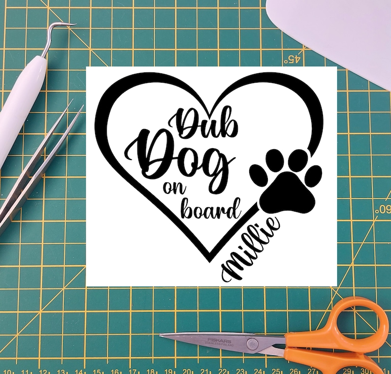 Dub Dog on Board Vinyl Sticker/decal Personalised VW Vdub Veedub ...