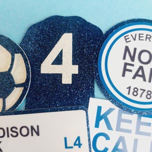 Luxury Everton Inspired Cupcake Toppers With Personalised With Age ...