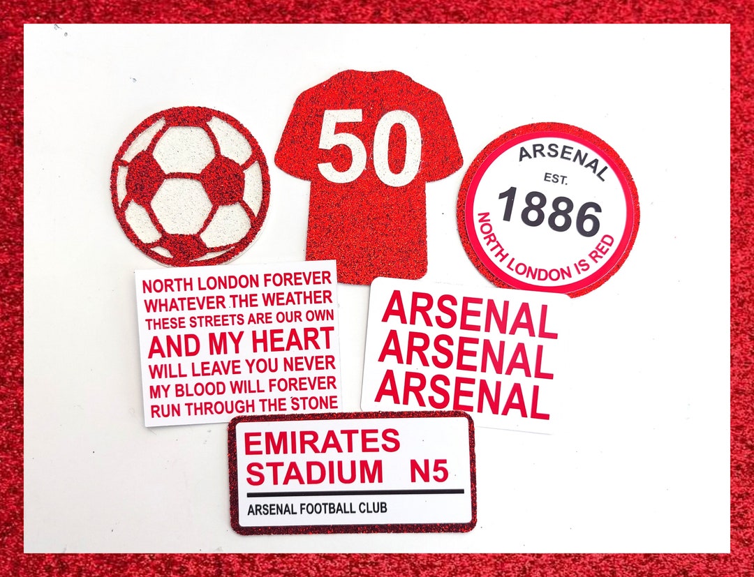 Luxury Arsenal Themed Cupcake Toppers Personalised With Age Football ...