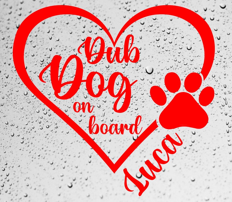 Dub Dog on Board Vinyl Sticker/decal Personalised VW Vdub Veedub ...