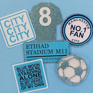 Manchester City Themed Cupcake Toppers Personalised With Age Football ...