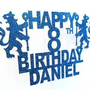 Chelsea Themed Cake Topper Personalised With Name and Age - Etsy UK