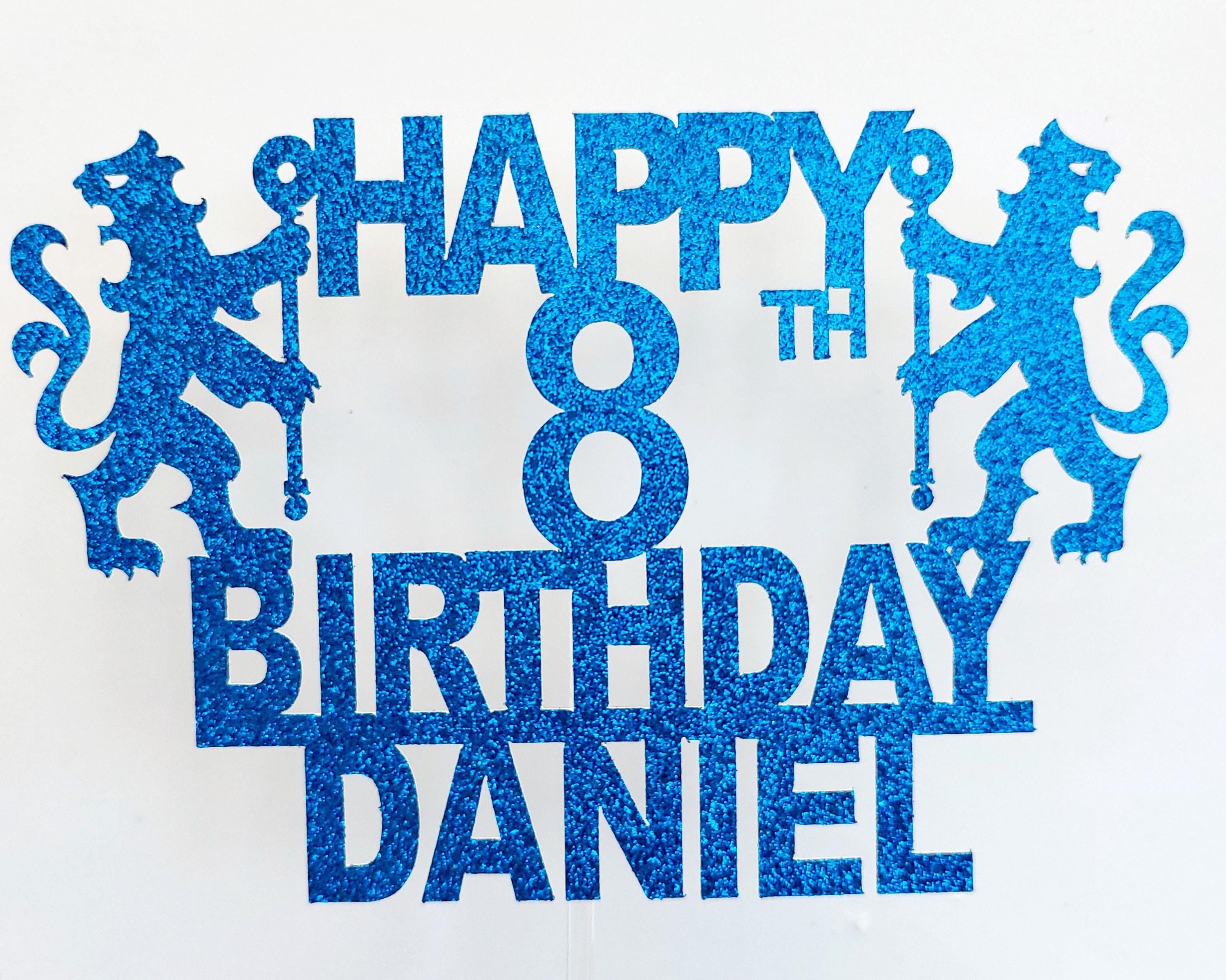 Chelsea Cake Topper Personalised With Name and Age - Etsy UK
