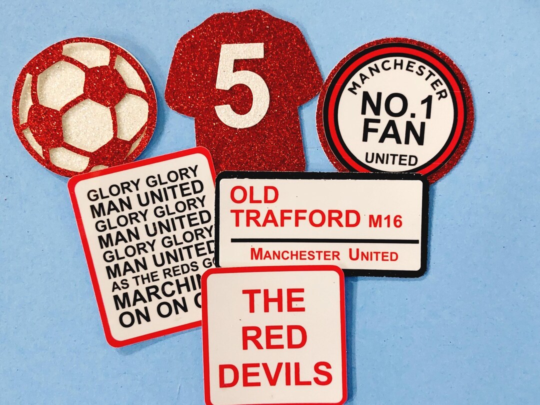 Luxury Manchester Utd Inspired Cupcake Toppers With Personalised With ...