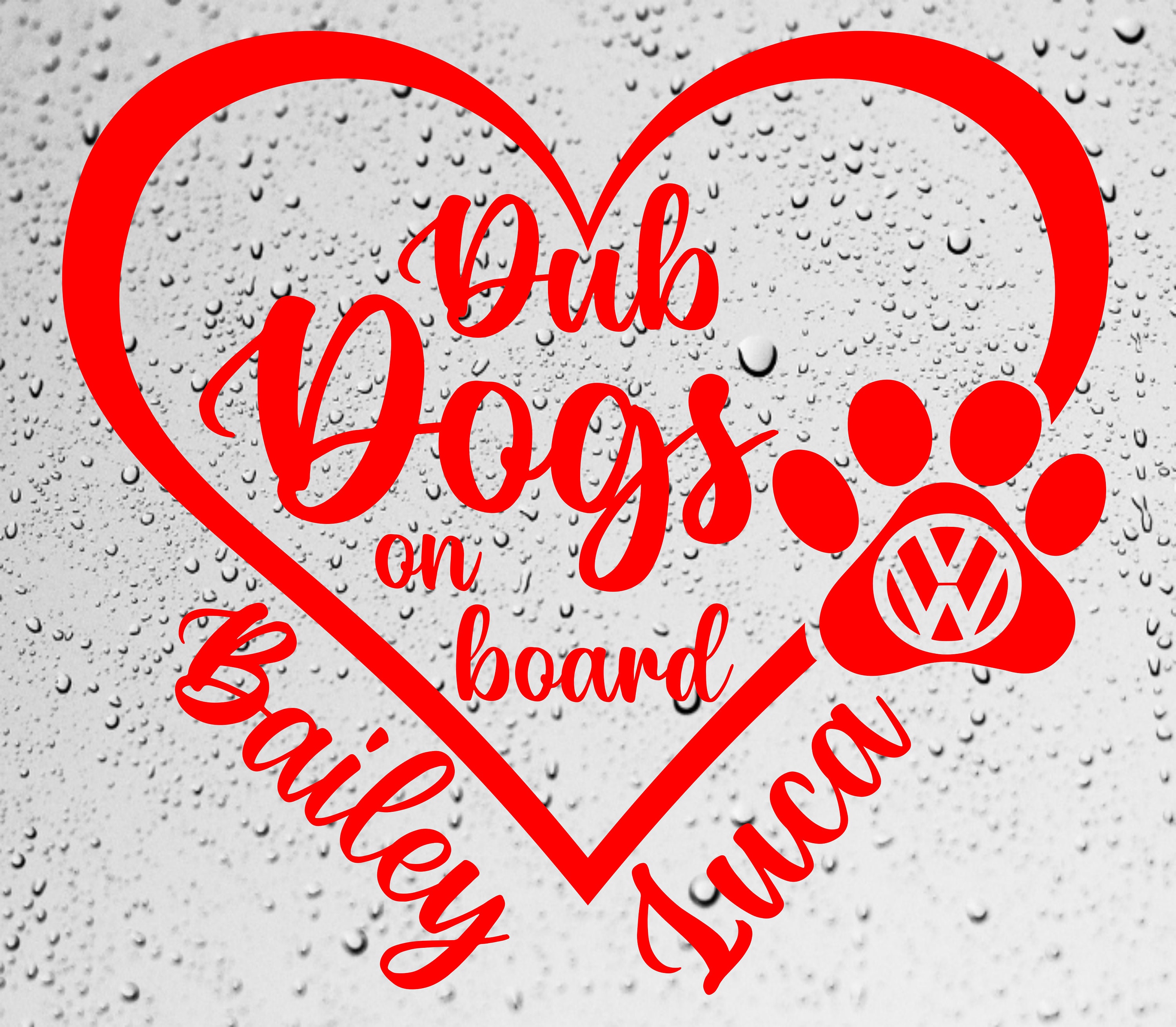 Dub Dogs on Board Vinyl Sticker/decal Personalised VW Vdub - Etsy UK