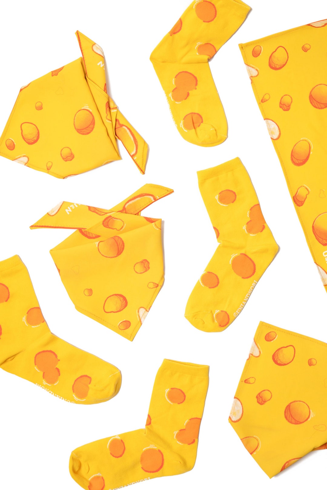 Cheesy Dog Bandana & Socks Matching Set: Food Cartoon Pet Scarf - Etsy