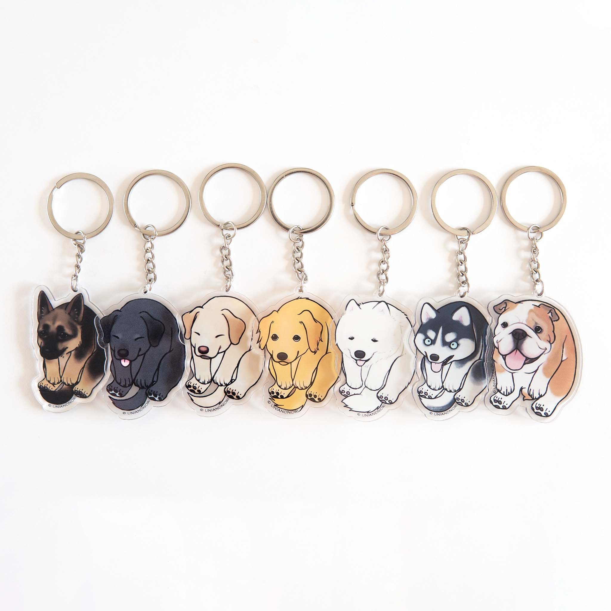 Puppy Acrylic Keychain Middle Size Dog 2-side Dog Charms - Etsy