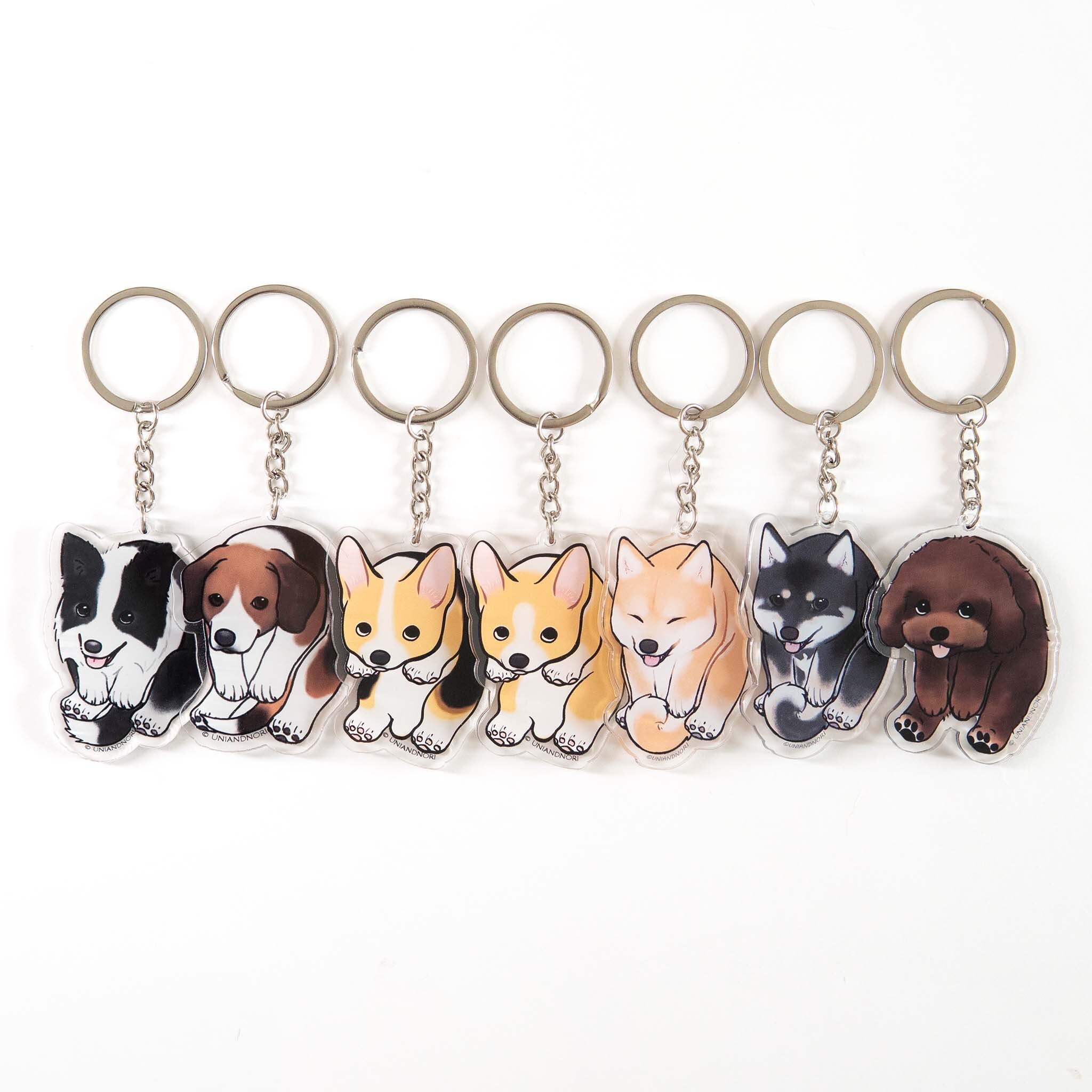 Puppy Acrylic Keychain Middle Size Dog 2-side Dog Charms - Etsy