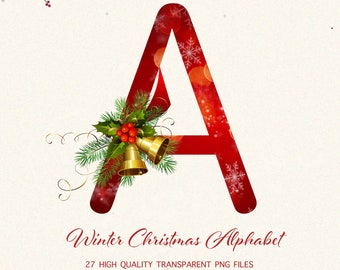 Christmas Alphabet Clip Art | Etsy