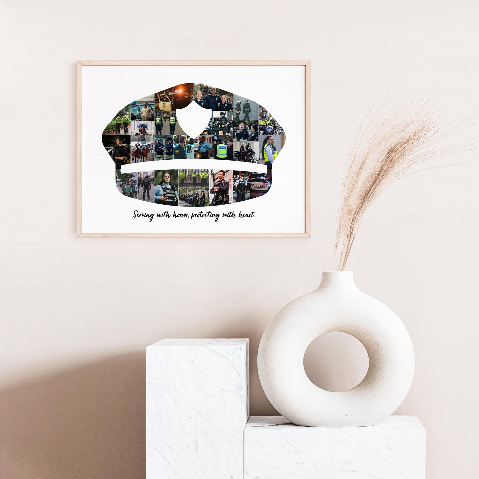 Police Hat Photo Collage Gift, Custom Law Enforcement Gift, Police ...