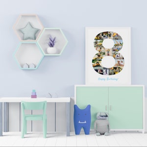 8th Birthday Photo Collage, 8th Anniversary Photo Collage Gift, 8th ...