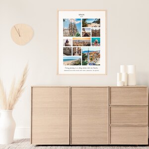 Spain Photo Collage Gift, Personalized Spain Travel Vacation Gift ...