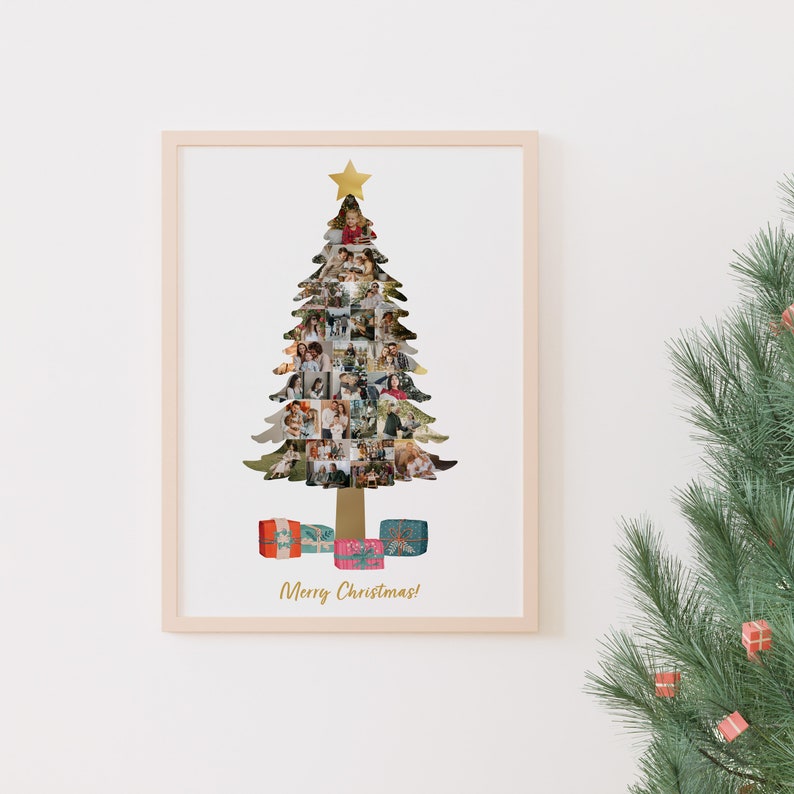 Family Tree Collage Christmas, Custom Family Tree Photo, Personalized ...