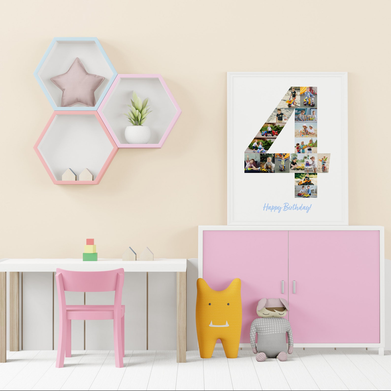 4th Birthday Photo Collage, 4th Anniversary Photo Collage, 4th Birthday ...