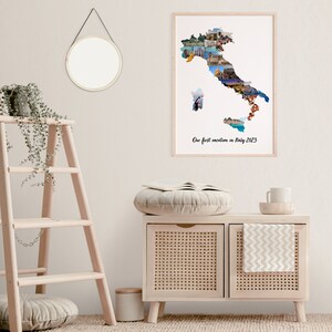 Italy Map Photo Collage Gift, Any Country Map Photo Collage ...