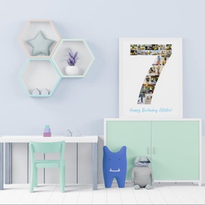 7th Birthday Photo Collage, 7th Anniversary Photo Collage Gift, 7th ...