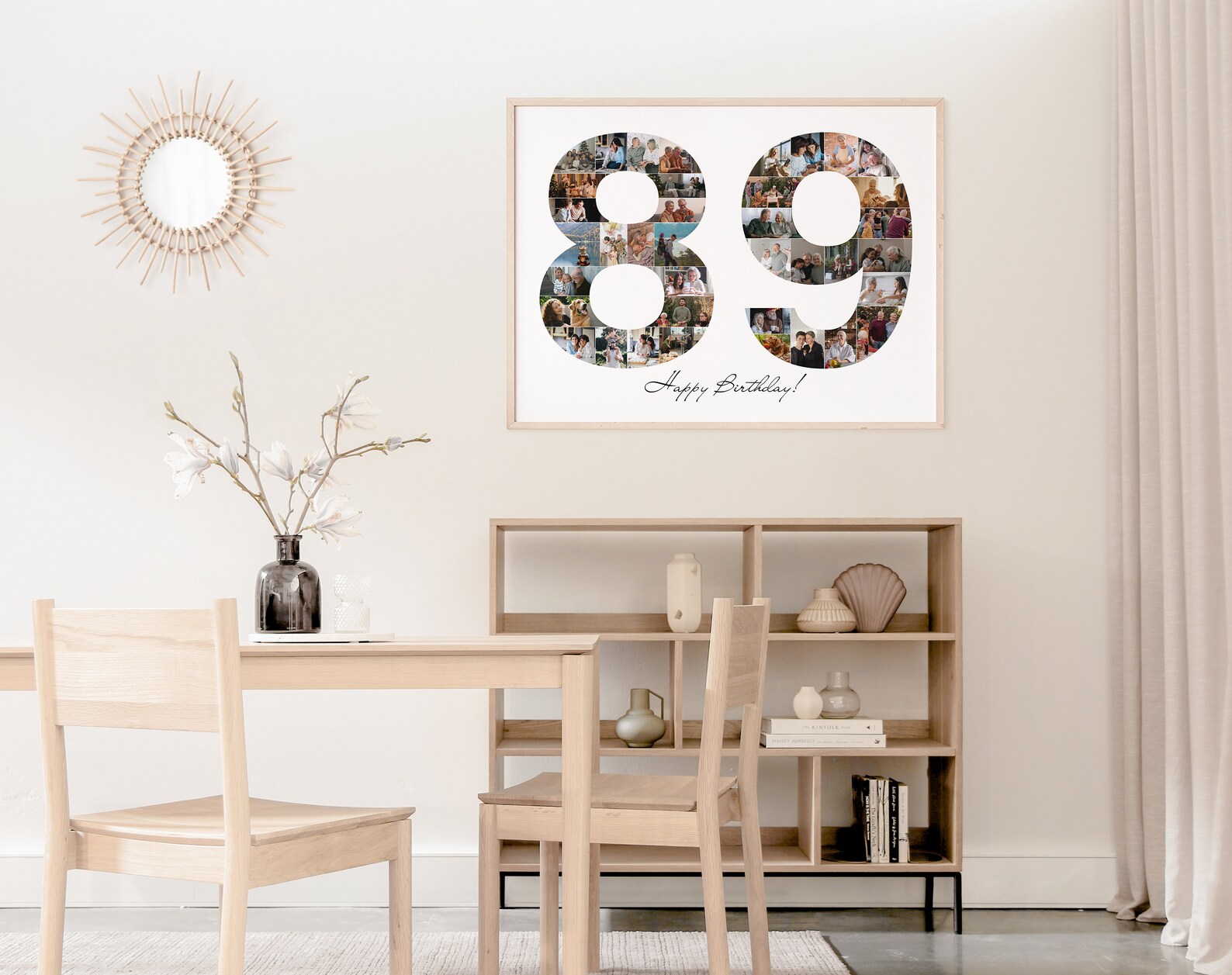 89th Birthday Photo Collage, Number Photo Collage, 89th Birthday Gift ...