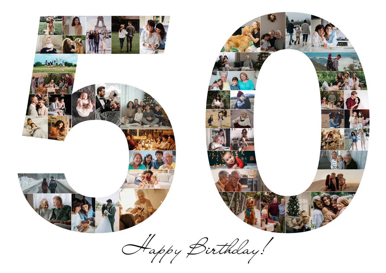 50th Birthday Photo Collage Number Photo Collage 50th - Etsy Canada