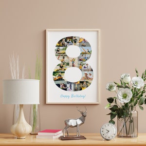 8th Birthday Photo Collage, 8th Anniversary Photo Collage Gift, 8th ...