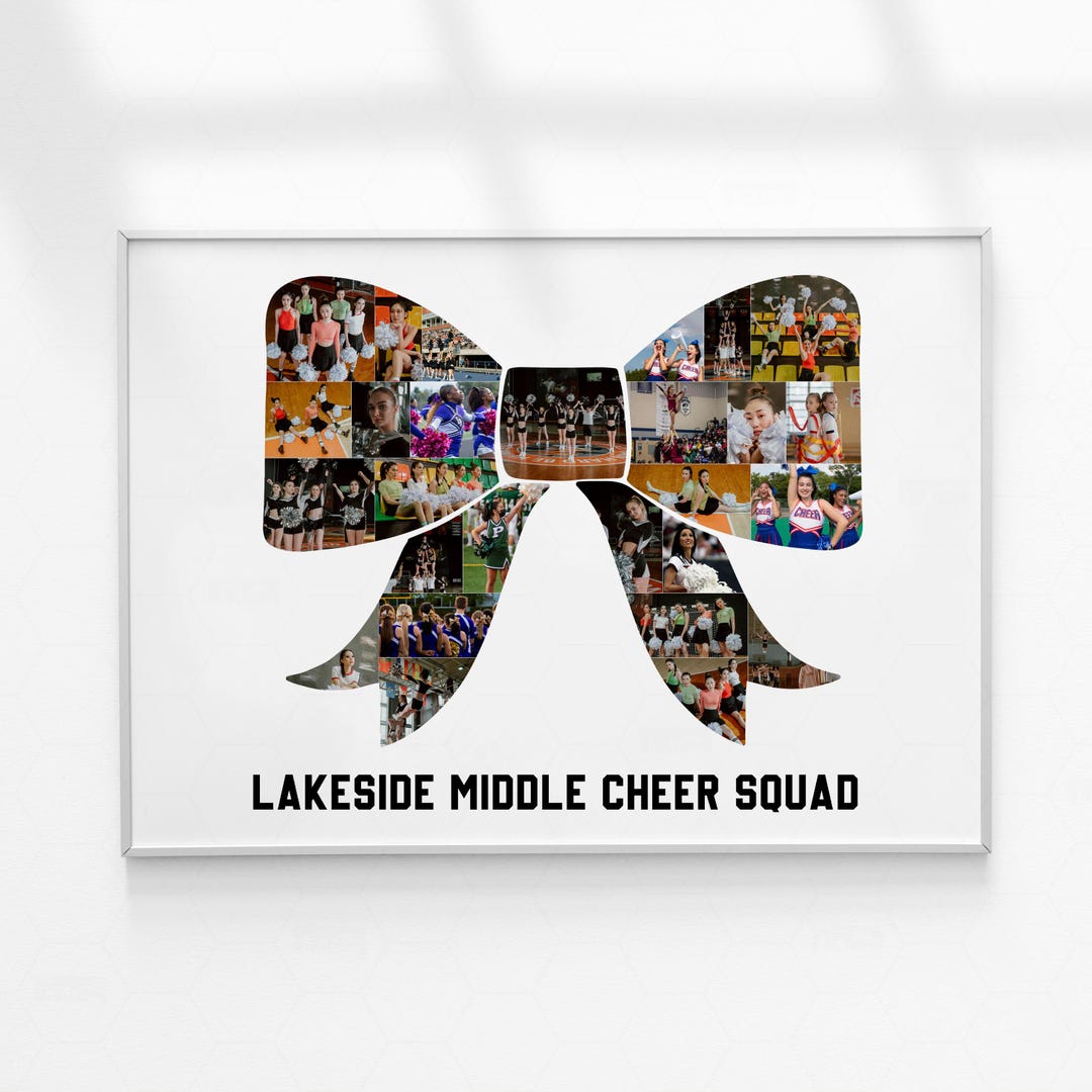 Cheer Bow Photo Collage, Personalized Cheerleader Gifts, Senior Night ...