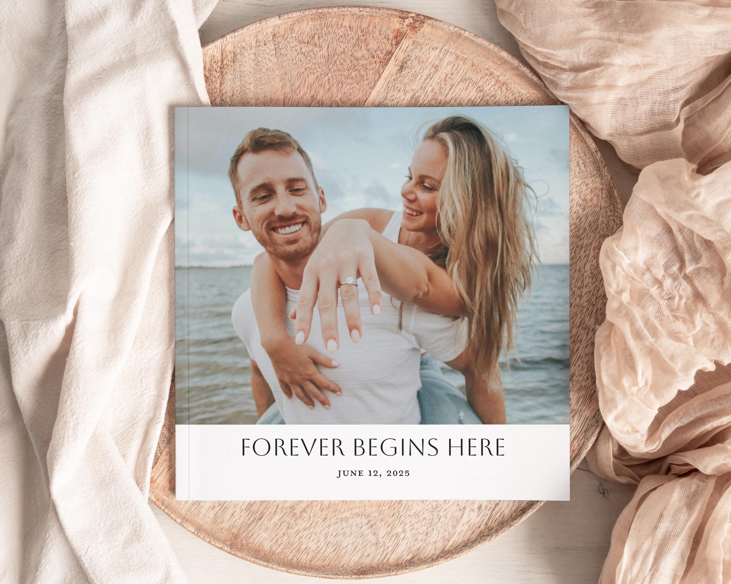 Custom Engagement Photo Album 11x8 – Proposal Keepsake With Photo on ...