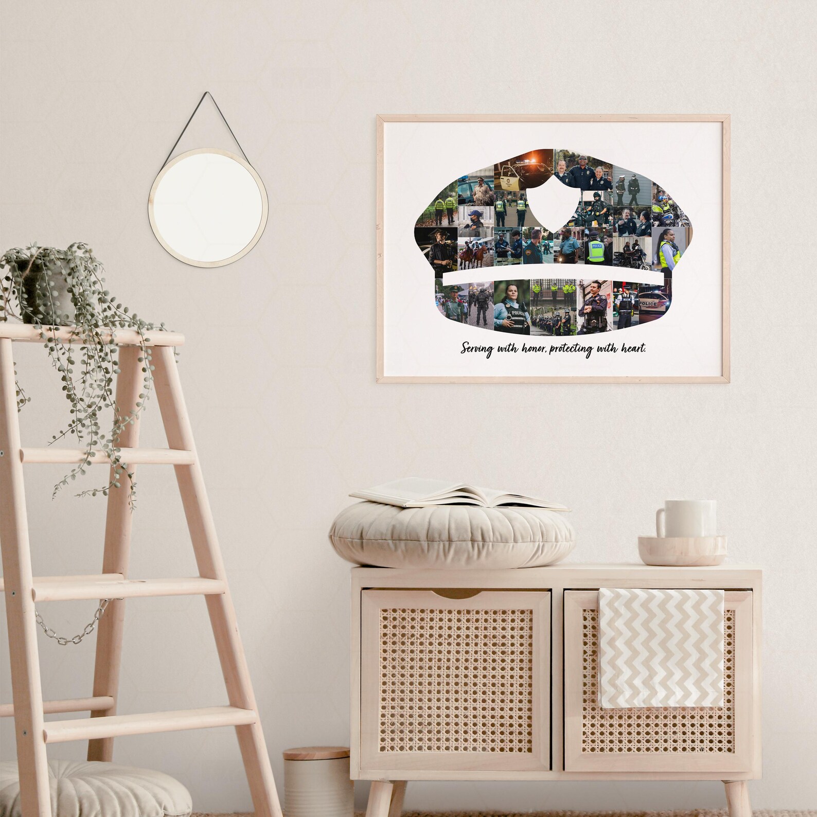 Police Hat Photo Collage Gift, Custom Law Enforcement Gift, Police ...