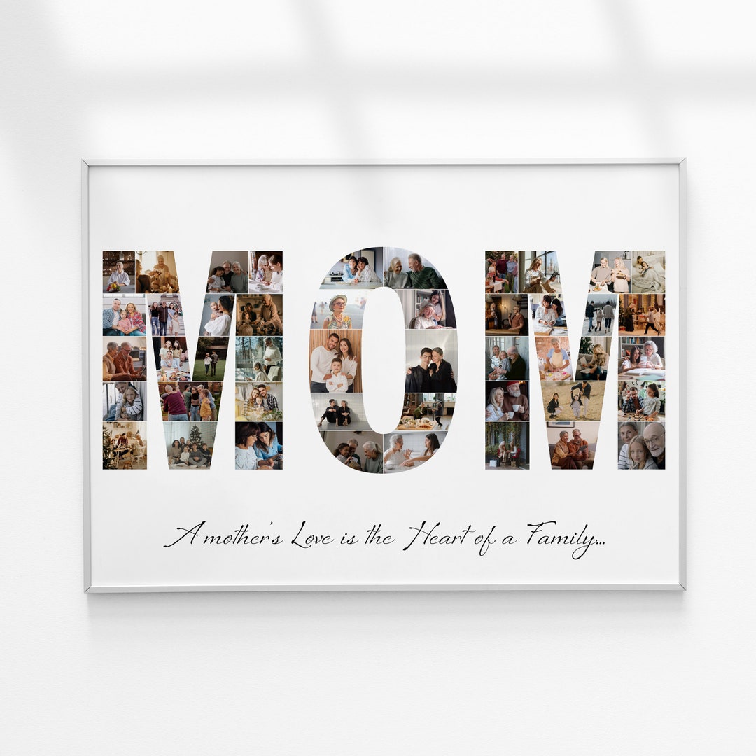 Mom Photo Collage, Personalized Gift for Mom, Birthday Photo Collage ...