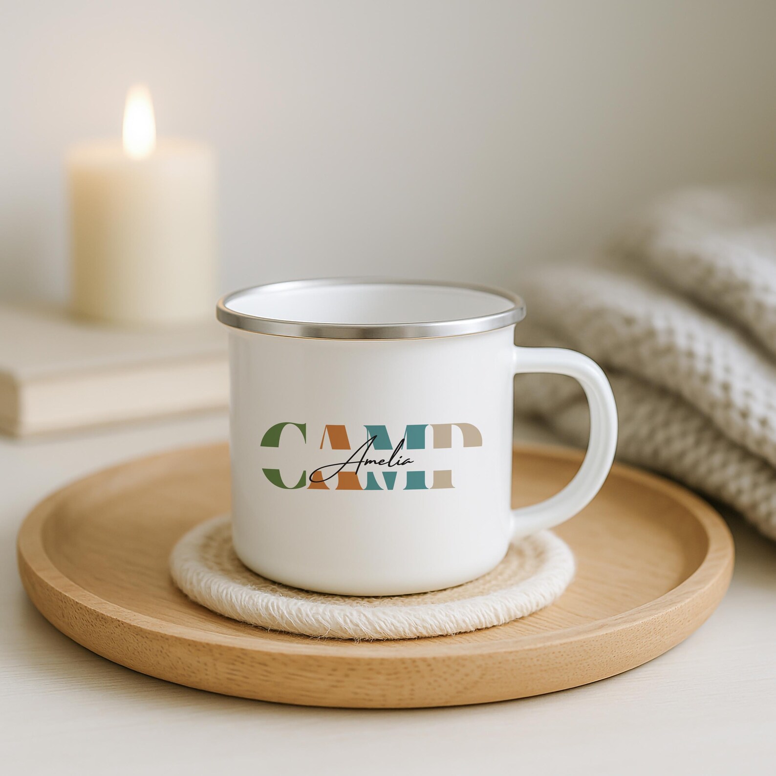 Custom Camping Mug With Name, Personalized Camping Mug, Hiking Enamel ...