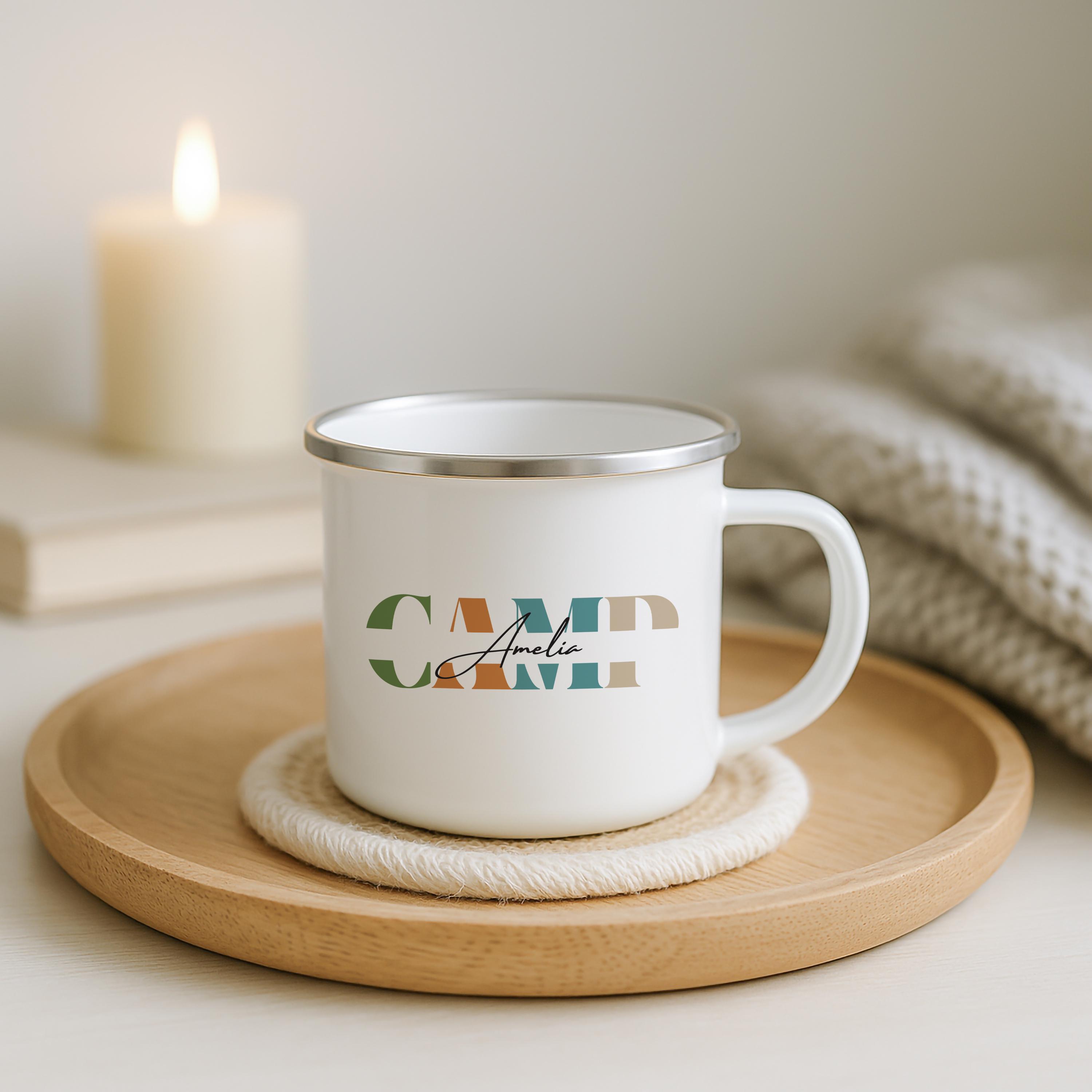 Custom Camping Mug With Name, Personalized Camping Mug, Hiking Enamel ...