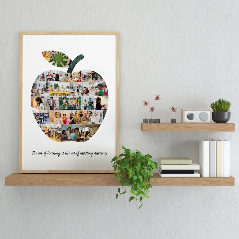 Apple School Photo Collage Personalized Teacher Appreciation - Etsy
