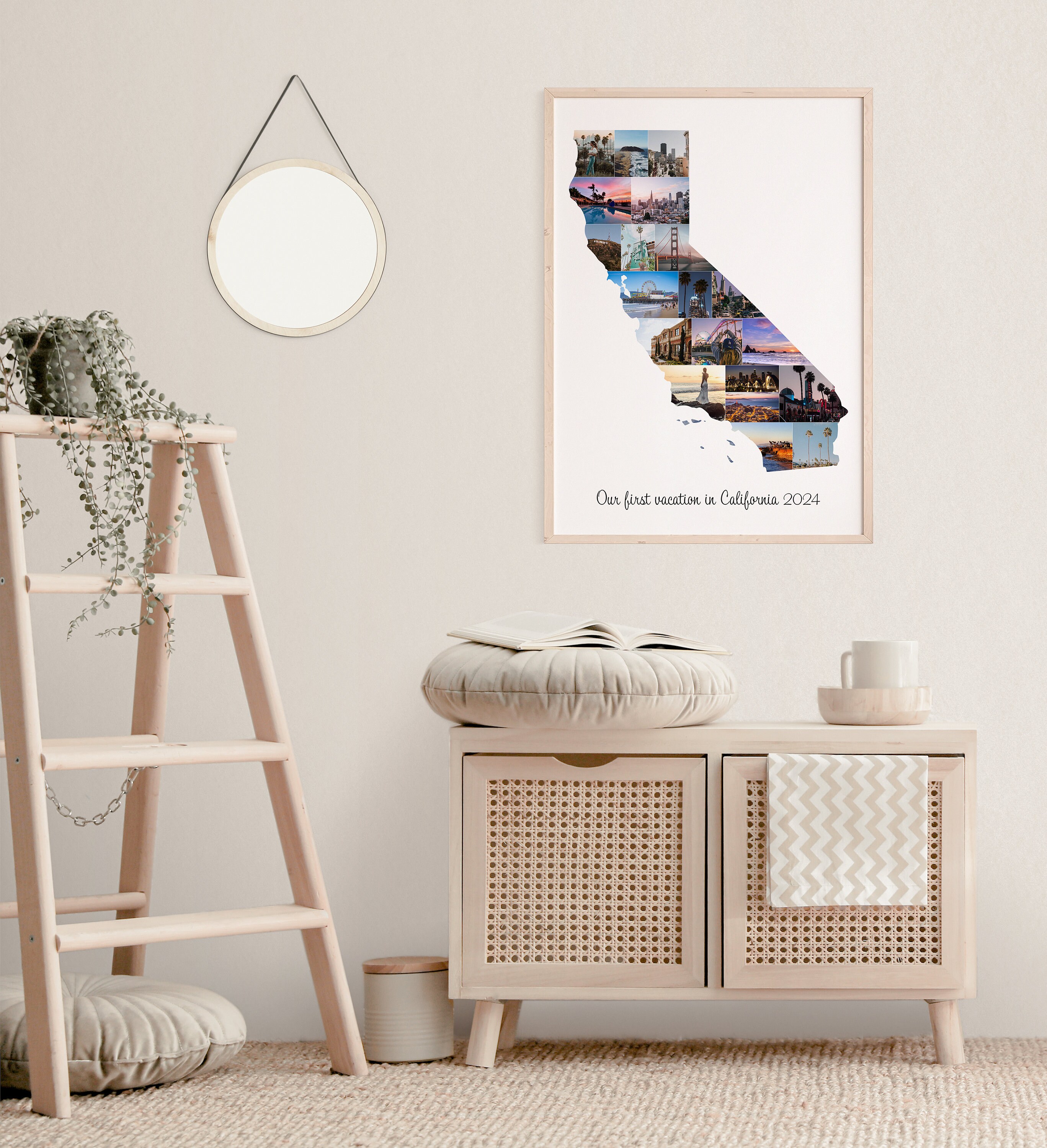 California Map Photo Collage Gift, Any Country Map Photo Collage ...