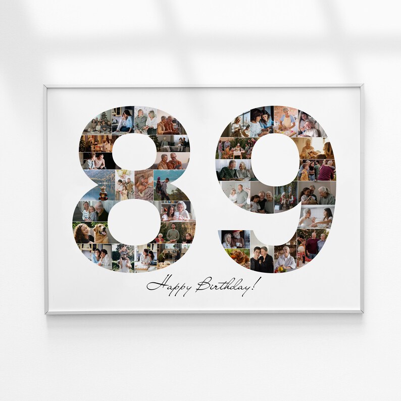 89th Birthday Photo Collage Number Photo Collage 89th - Etsy