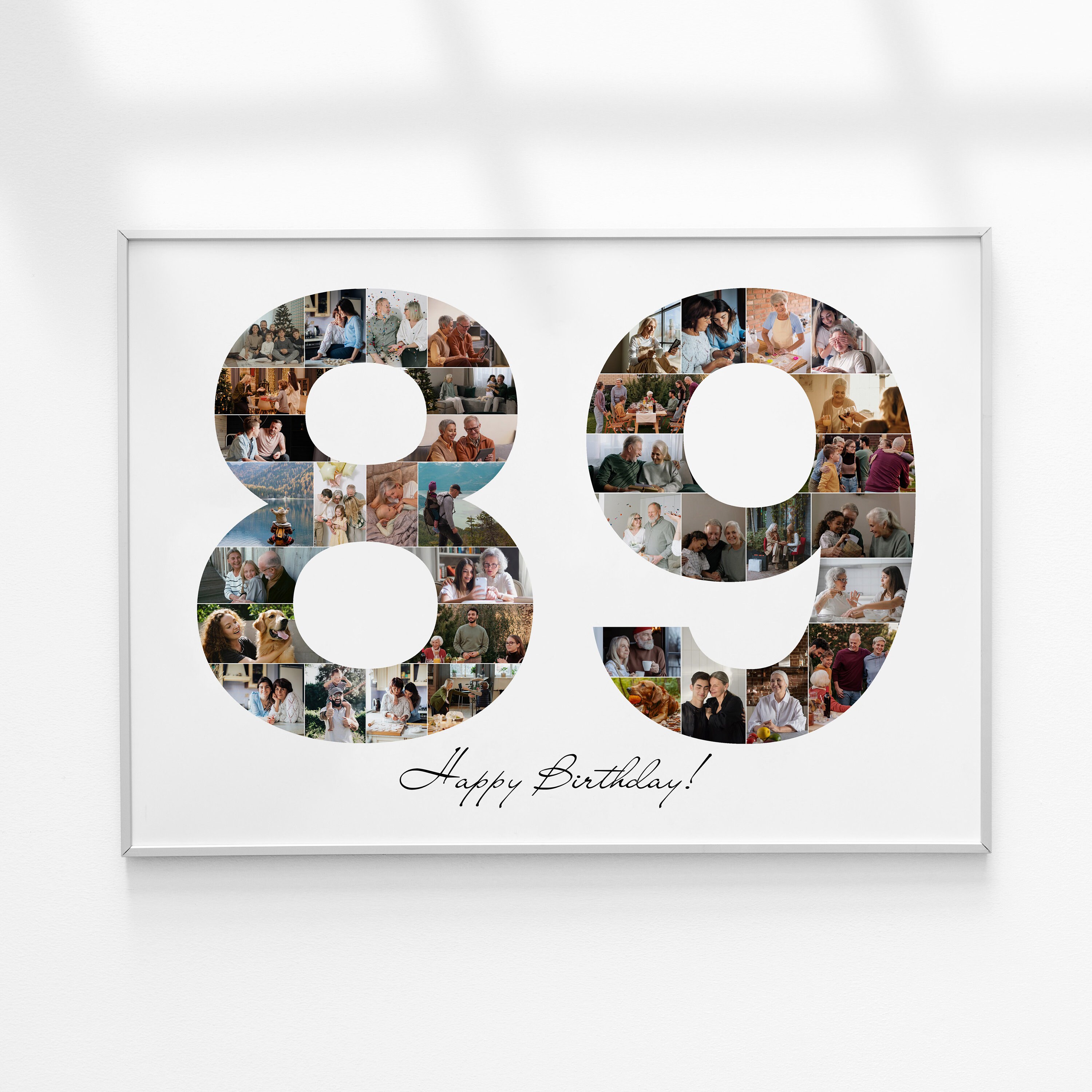 89th Birthday Photo Collage, Number Photo Collage, 89th Birthday Gift ...